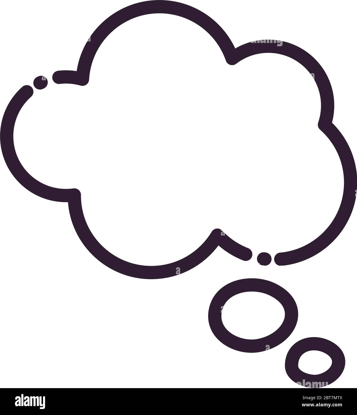 Cloud communication bubble line style icon design, Message discussion ...