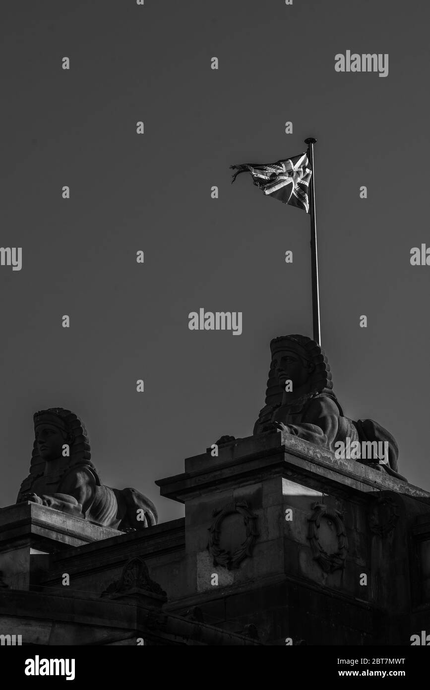 Sphinx union flag union jack Black and White Stock Photos & Images - Alamy
