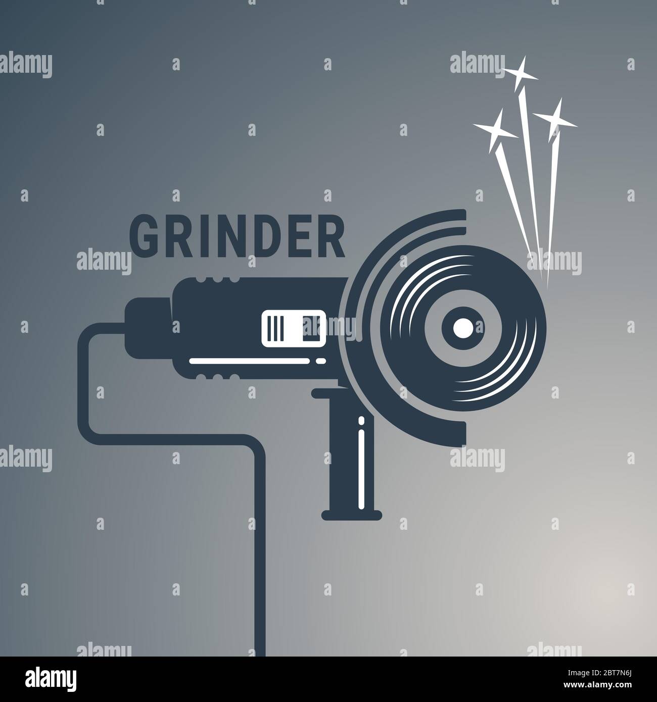 Manual angle grinder vector image. Silhouette of a working angle ...
