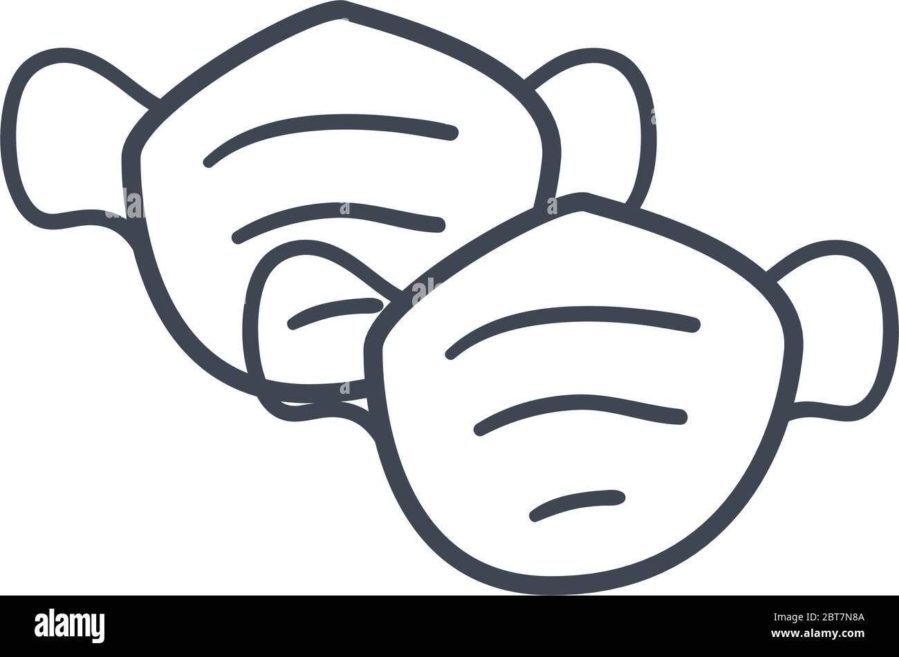 Masks line style icon design of Medical care health and emergency theme ...
