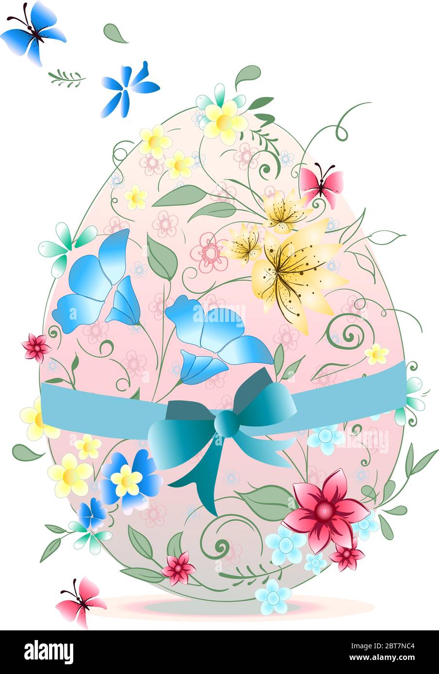 Easter background with egg and spring flower. Vector illustration Stock ...