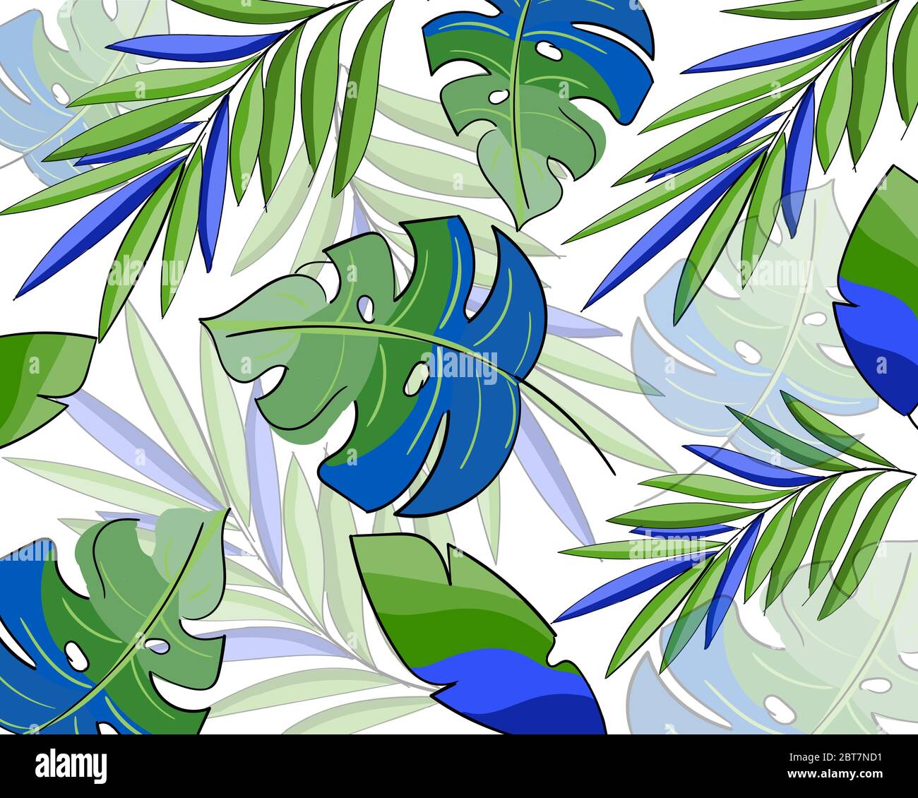 Exotic leaves pattern, rainforest. Vector background Stock Vector Image ...