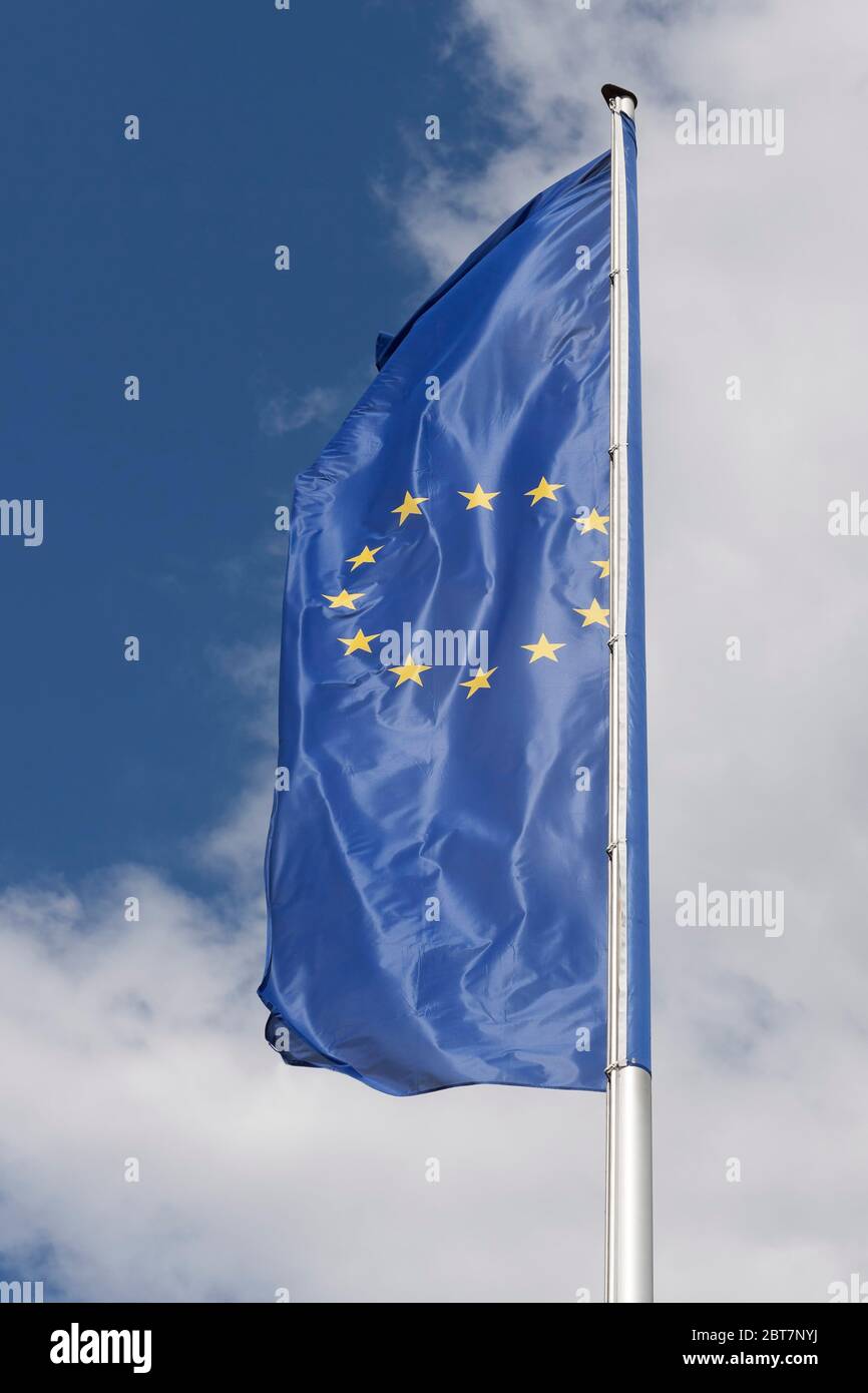 Waving European flag Stock Photo - Alamy