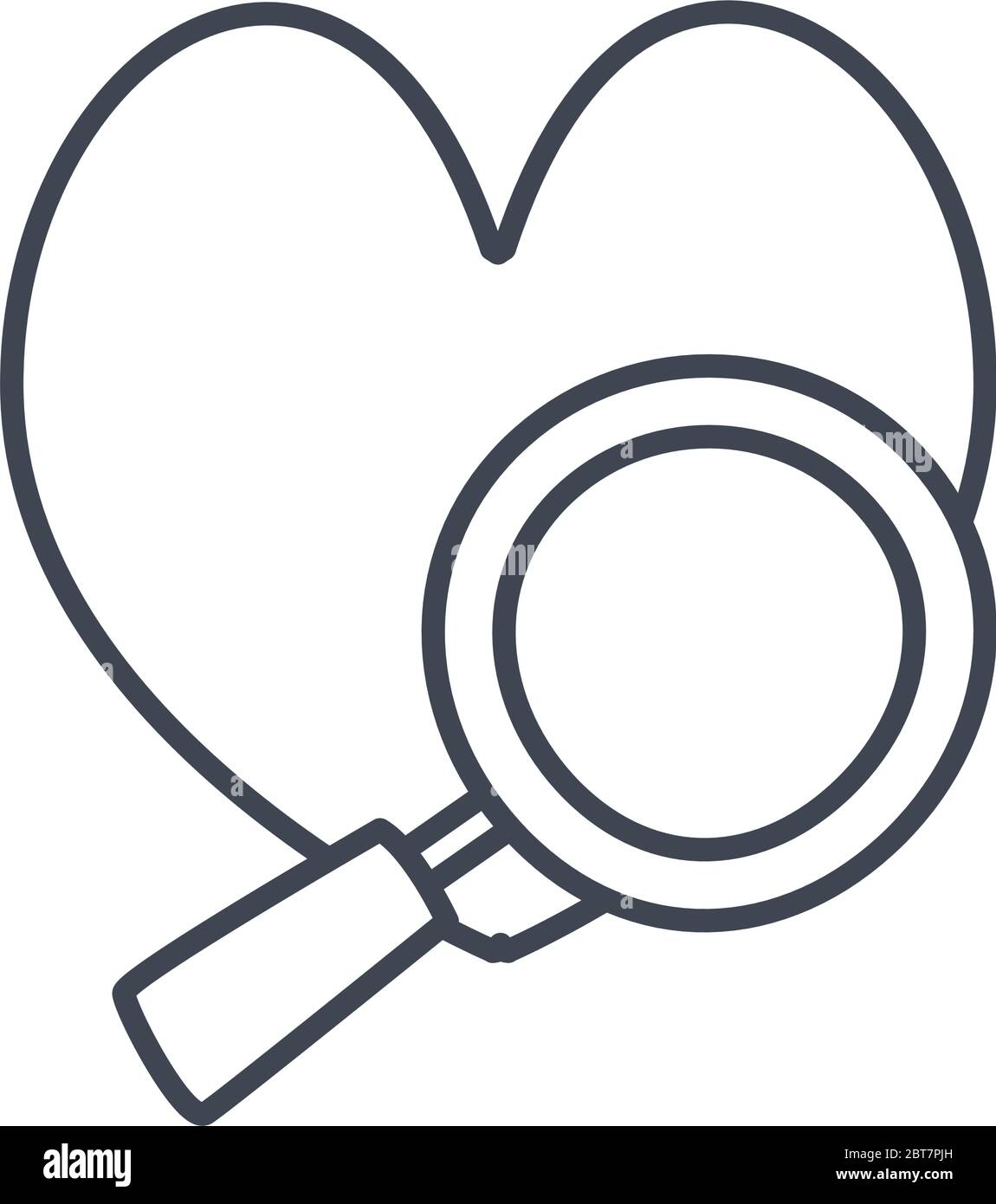 Heart and lupe line style icon design of love passion and romantic ...