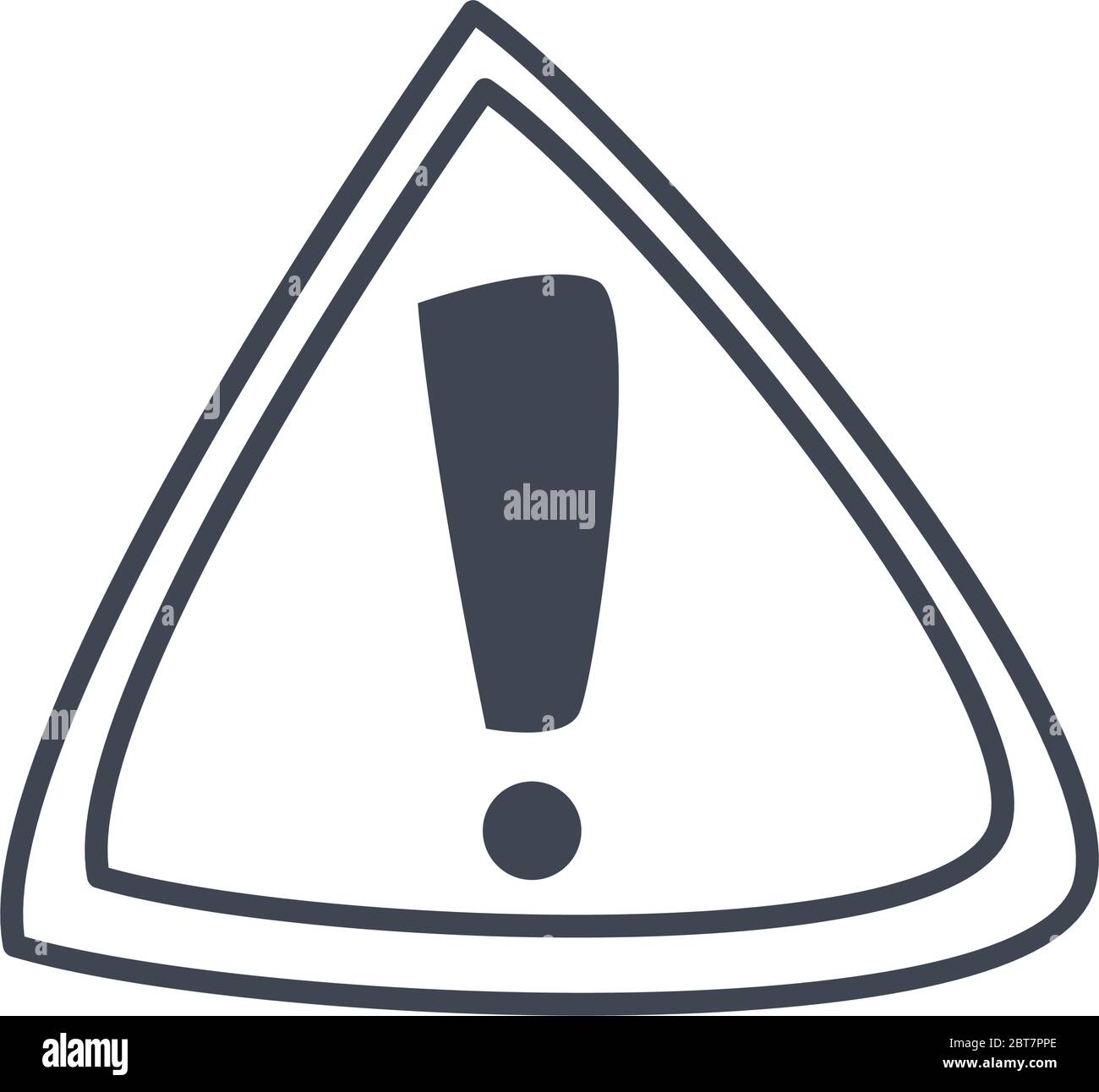 Exclamation mark inside warning triangle line style icon design, Alarm ...