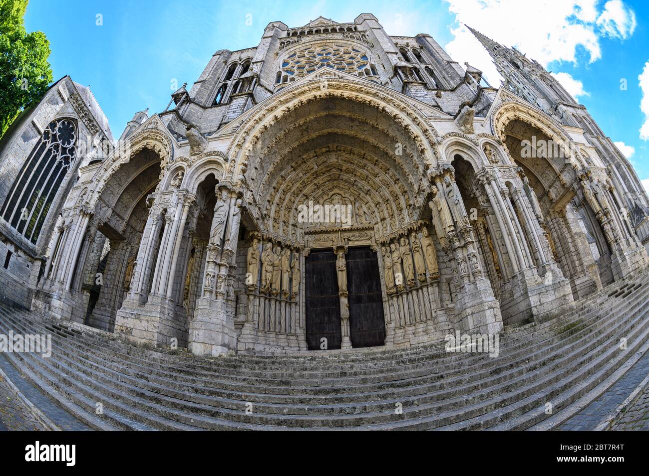 Medieval gothic architecture chartres cathedral hi-res stock ...