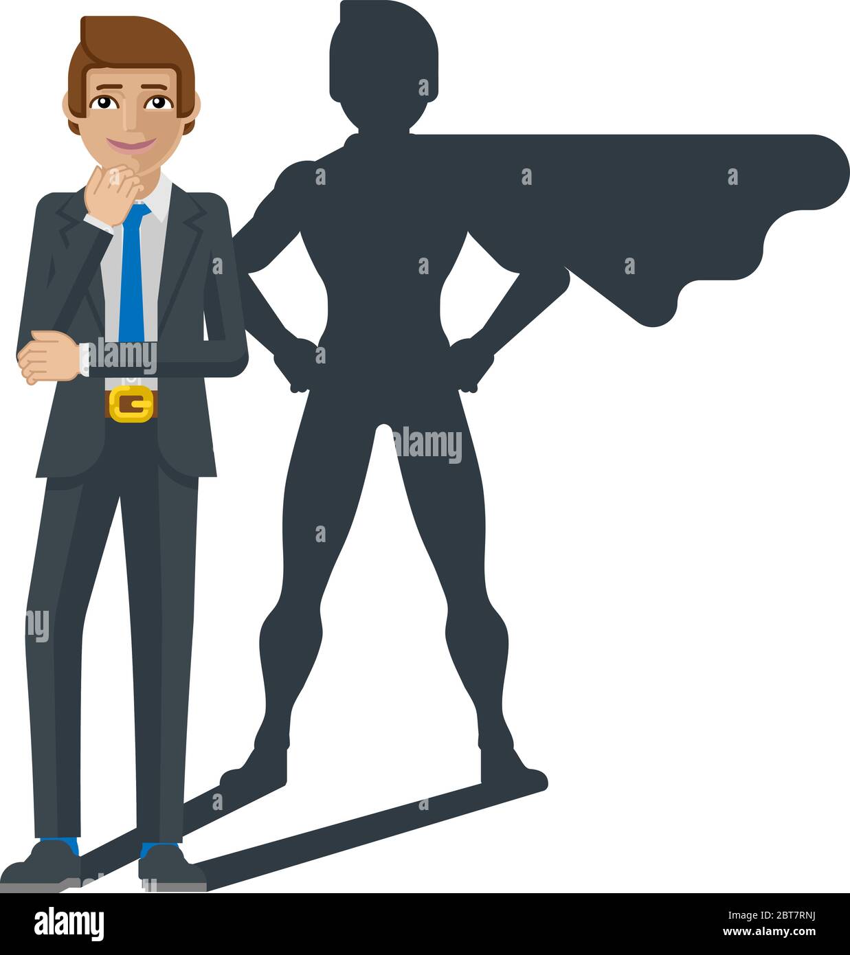 Businessman Super Hero Shadow Cartoon Mascot Stock Vector Image & Art ...