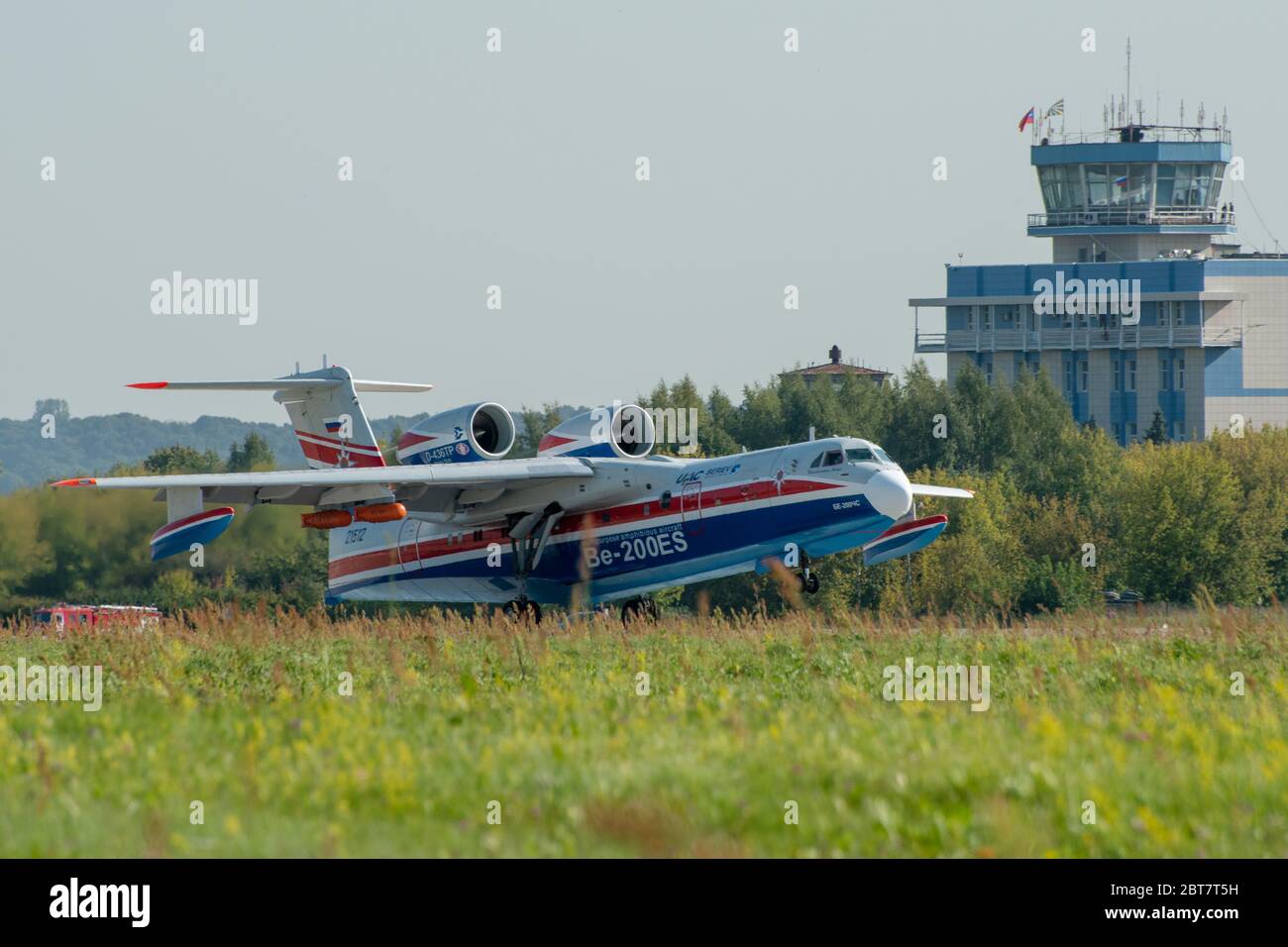 August 30, 2019. Zhukovsky, Russia. Multipurpose amphibious aircraft ...