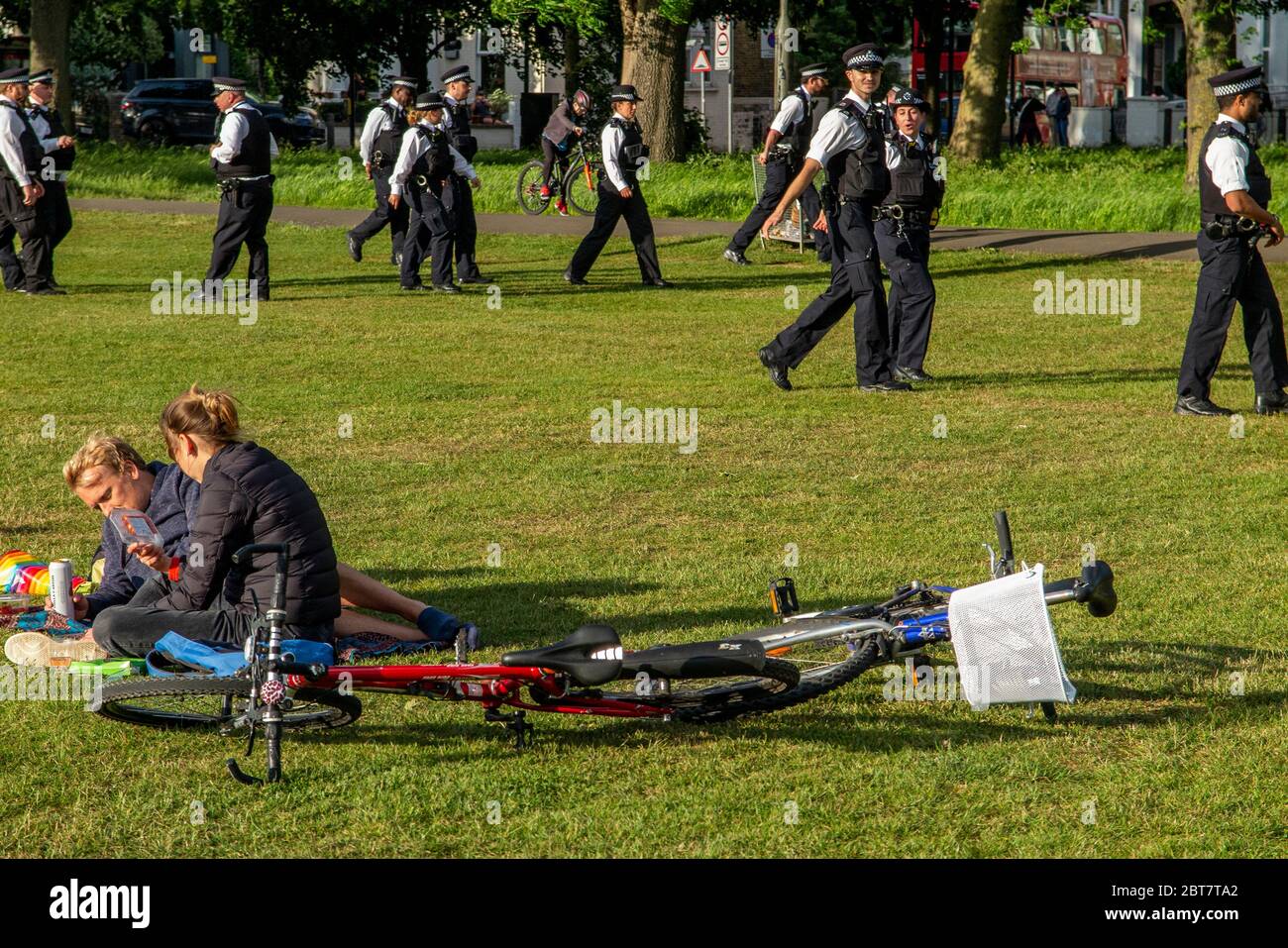 23rd May 2020 - Heavy police presence on Wandsworth Common, ensuring ...
