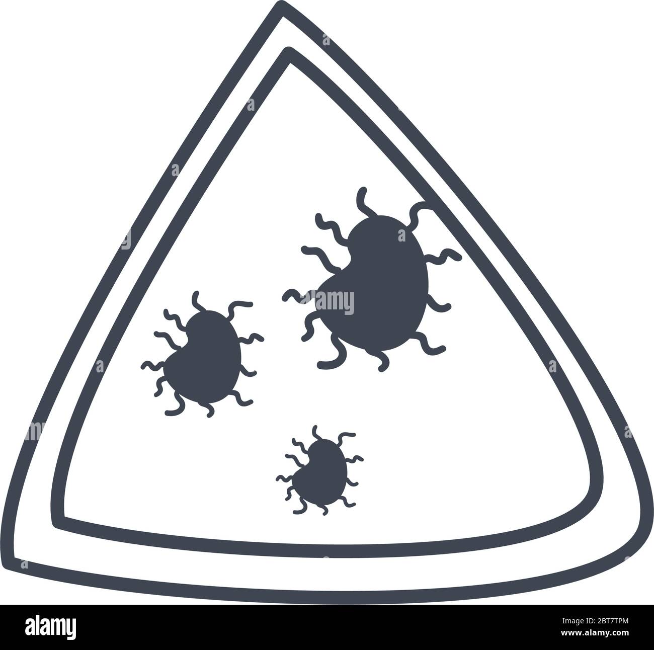 Covid 19 virus inside warning triangle line style icon design of 2019 ...