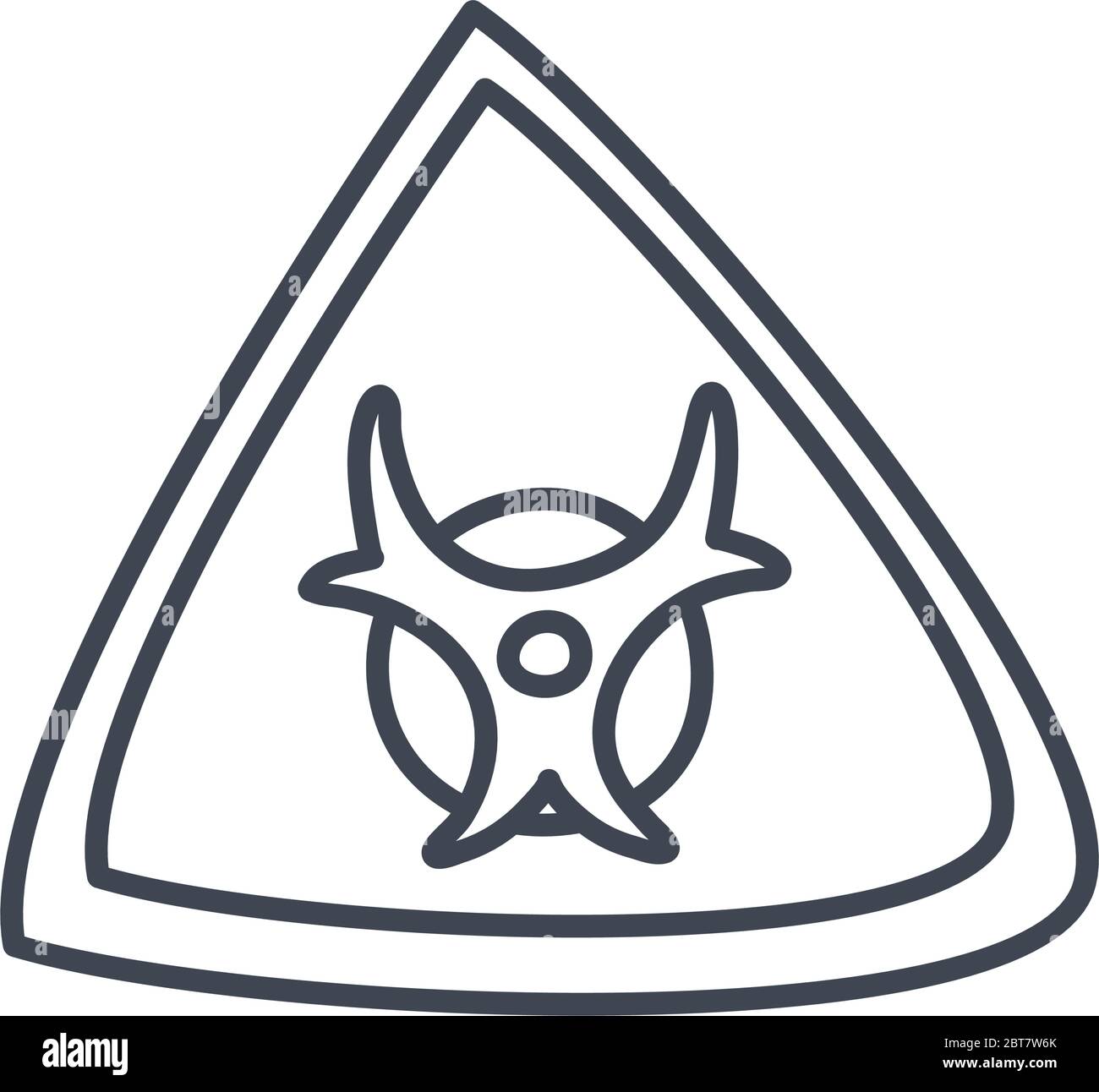 Biohazard inside warning triangle line style icon design, Industrial ...