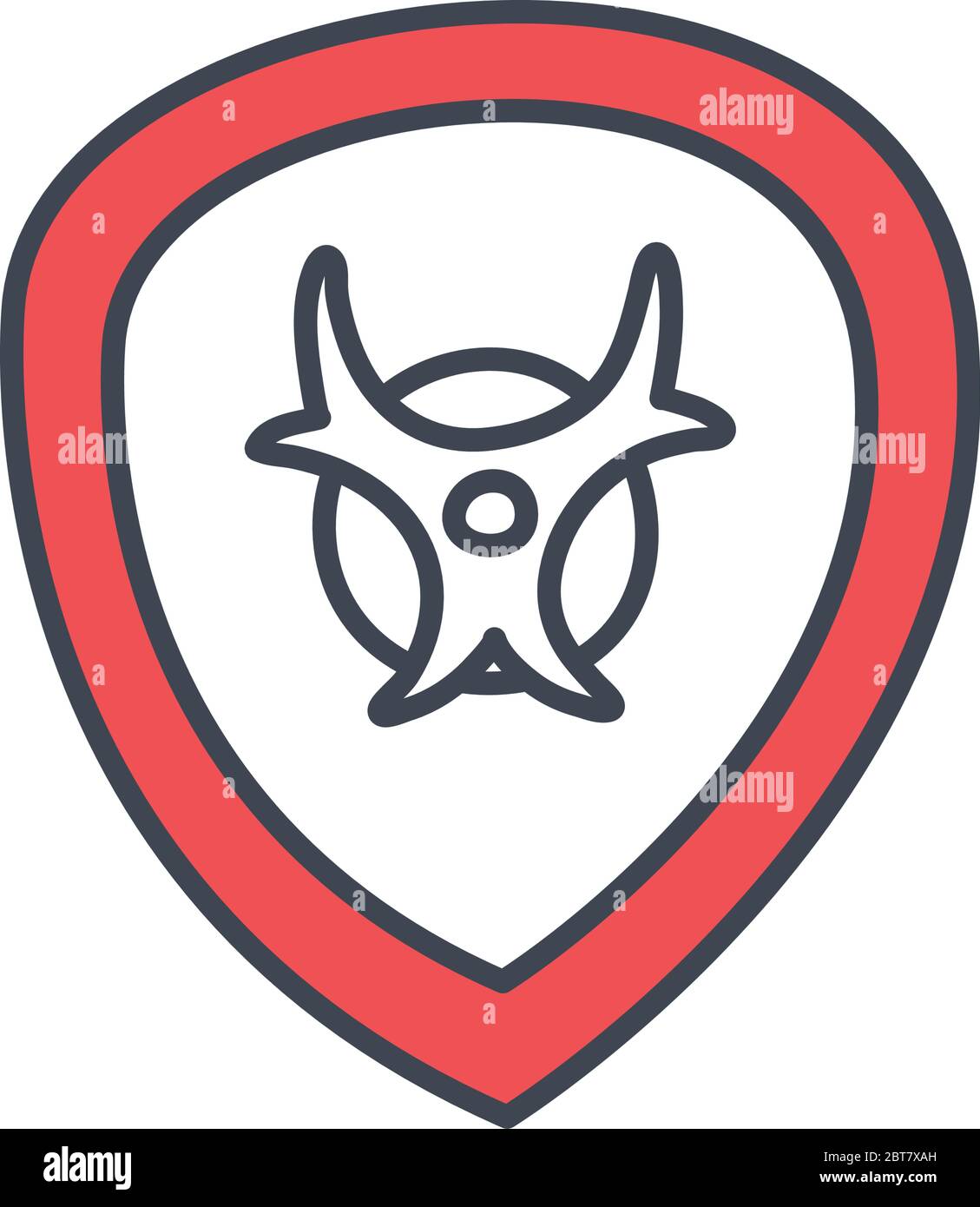Biohazard inside shield flat style icon design, Industrial and ...