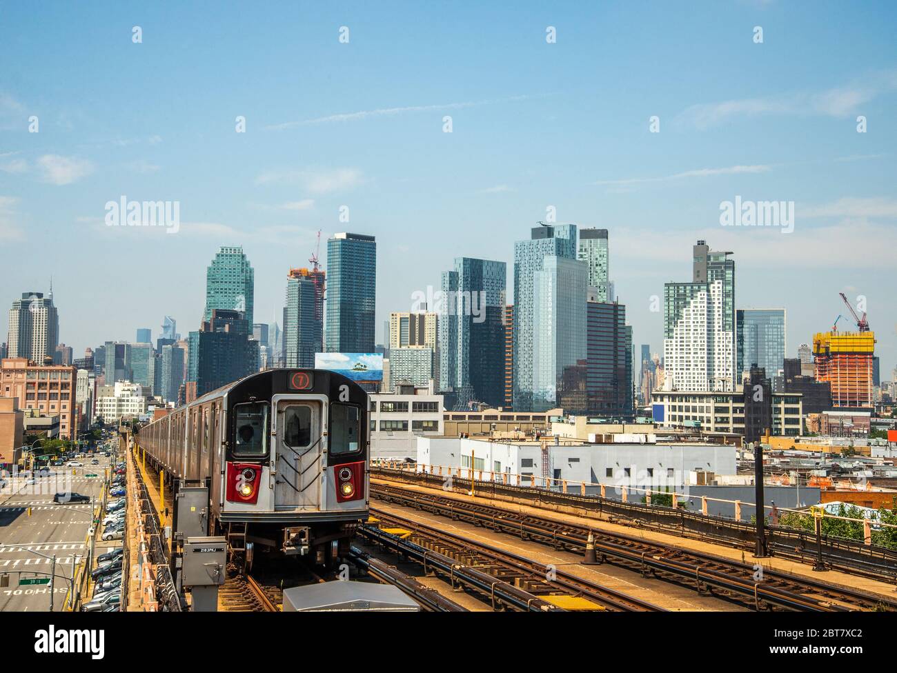 An elevated subway of New York Stock Photo - Alamy