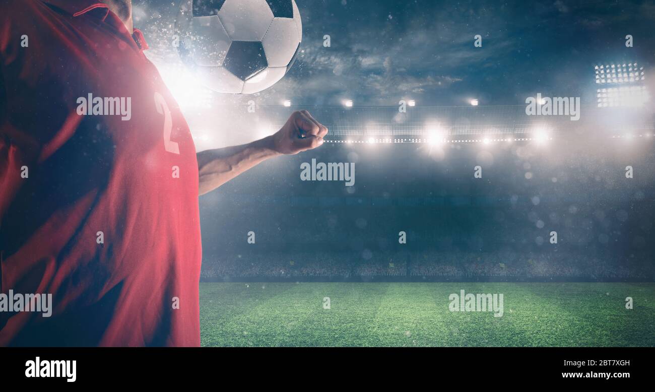 Sport football action arm up ball hi-res stock photography and images ...
