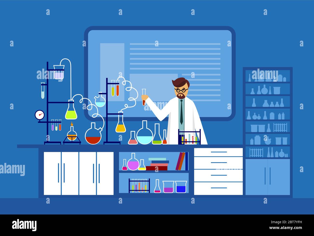 Medical lab group working Stock Vector Images - Alamy