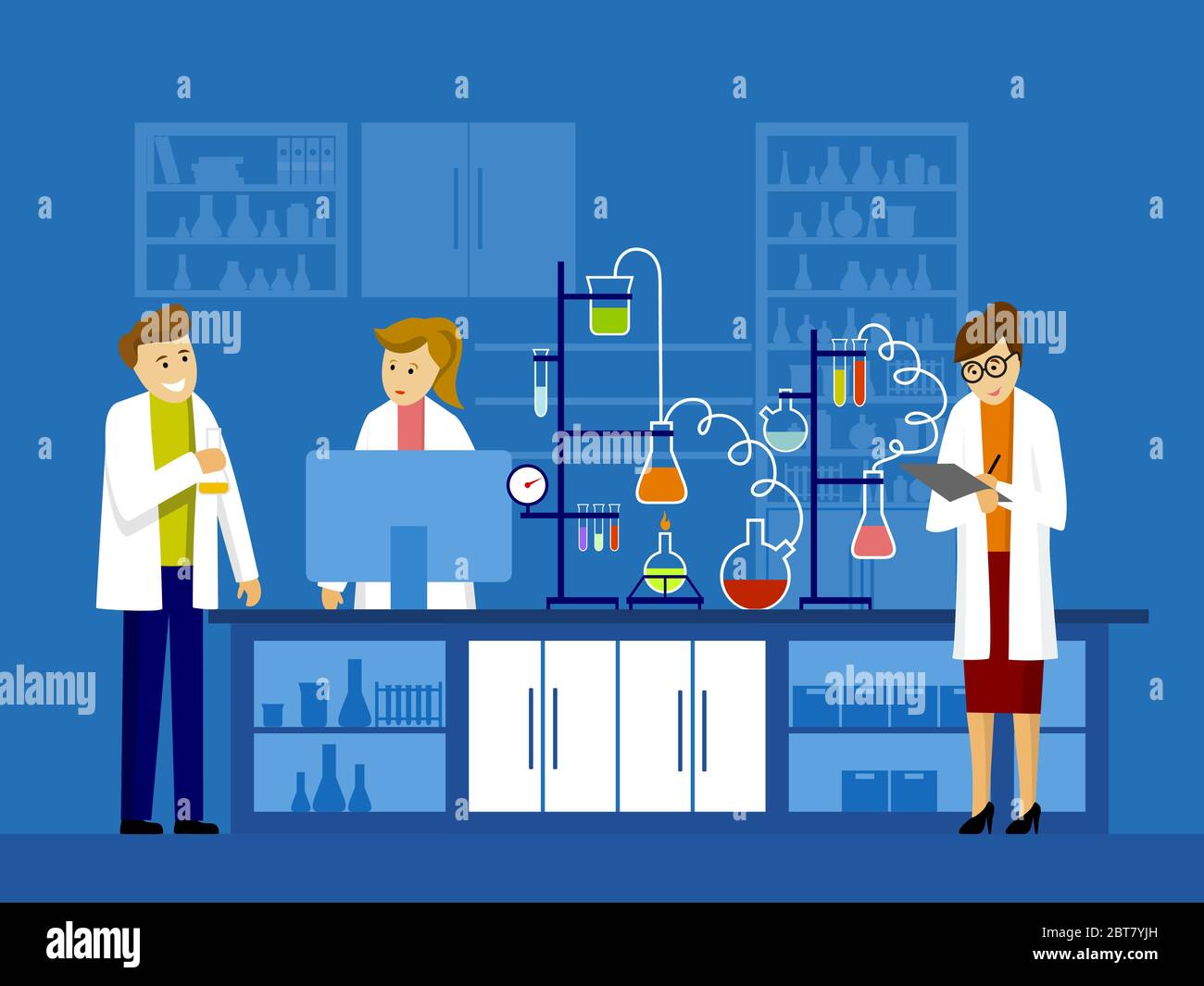 Scientists lab genetics Stock Vector Images - Alamy