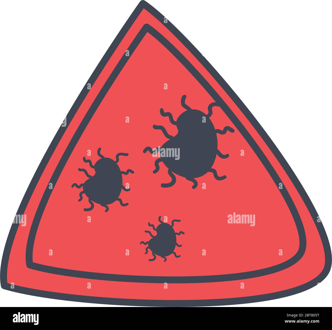 Covid 19 virus inside warning triangle flat style icon design of 2019 ...
