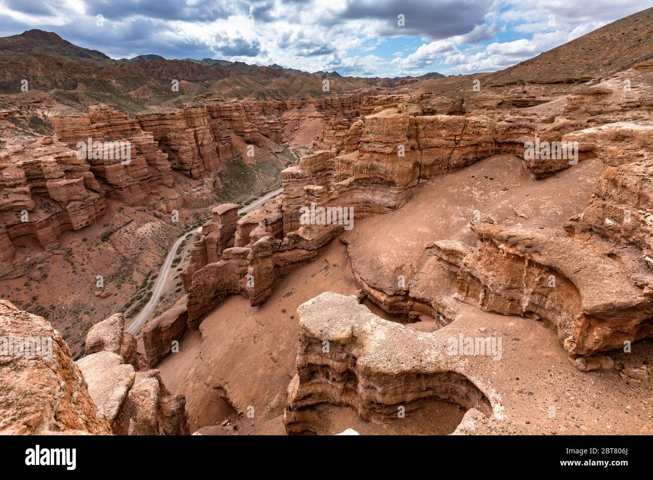 Pathway in red sandstone canyon Stock Photo - Alamy