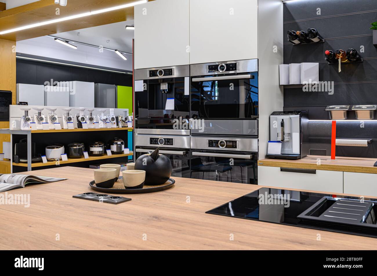Interior of premium domestic appliance store Stock Photo - Alamy