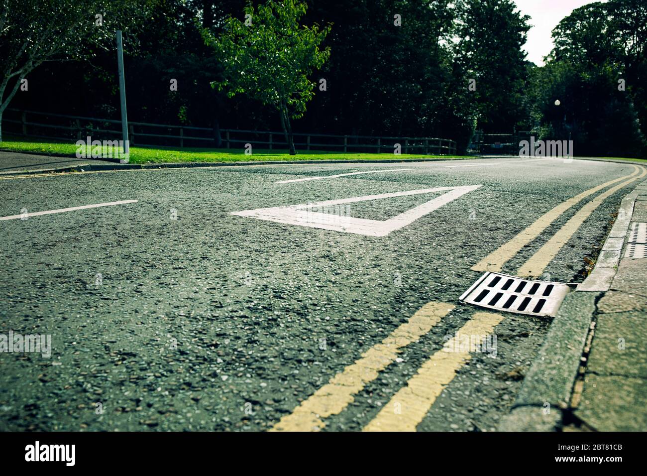 giveway sigh on the road of stormont park,Belfast,Northern Ireland ...