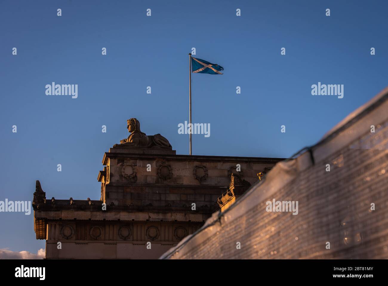 Sphynx on rooftop of National Gallery of Scotland in Edinburgh with ...