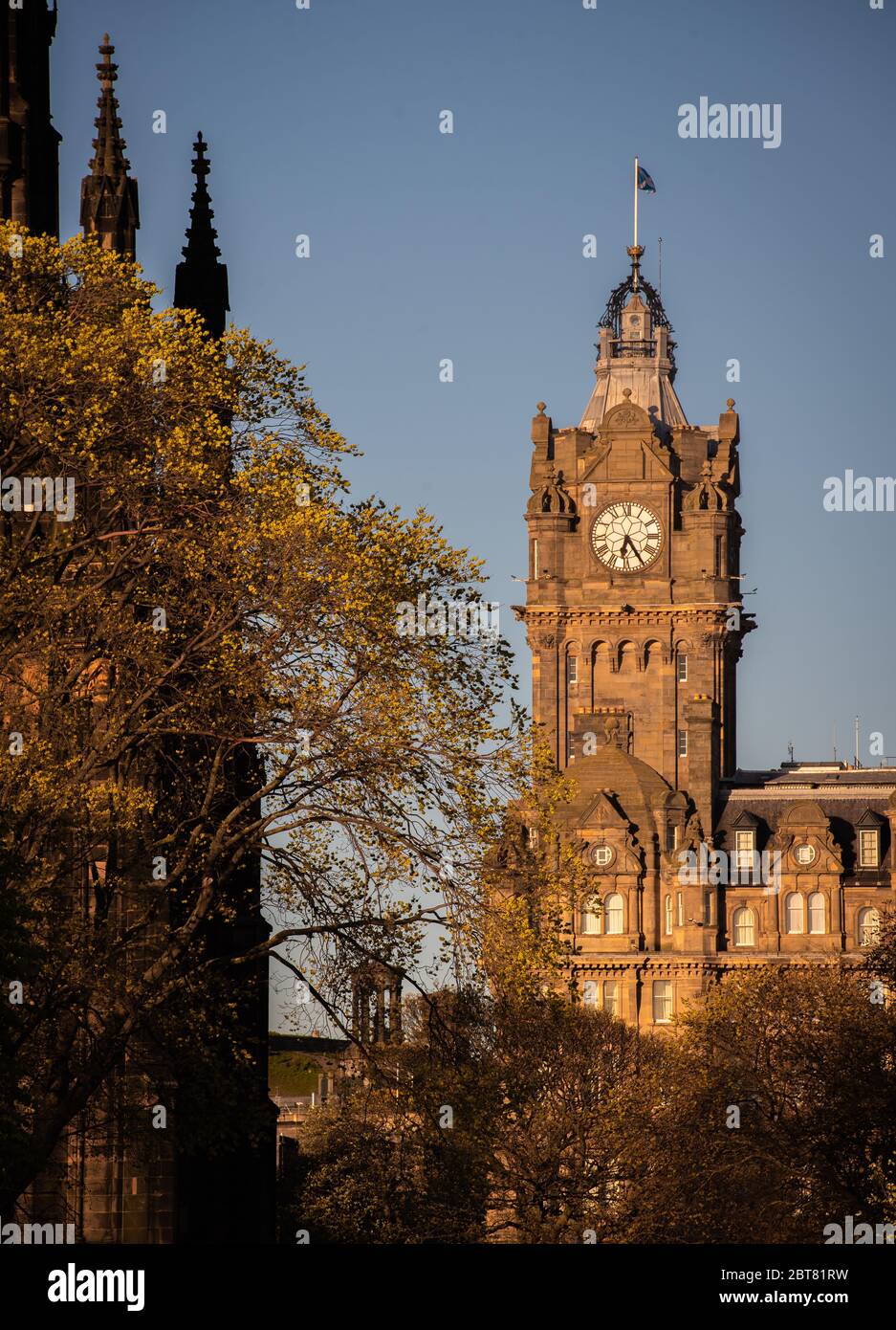 Balmoral Hotel clocktower from Princes Street Edinburgh Stock Photo - Alamy