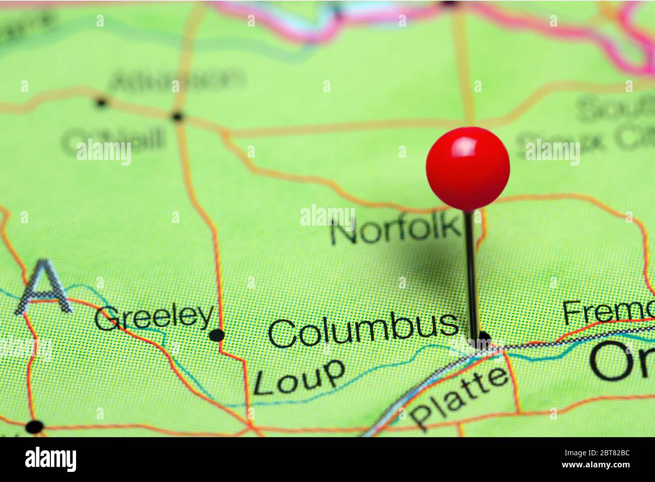 Map of columbus nebraska hi-res stock photography and images - Alamy