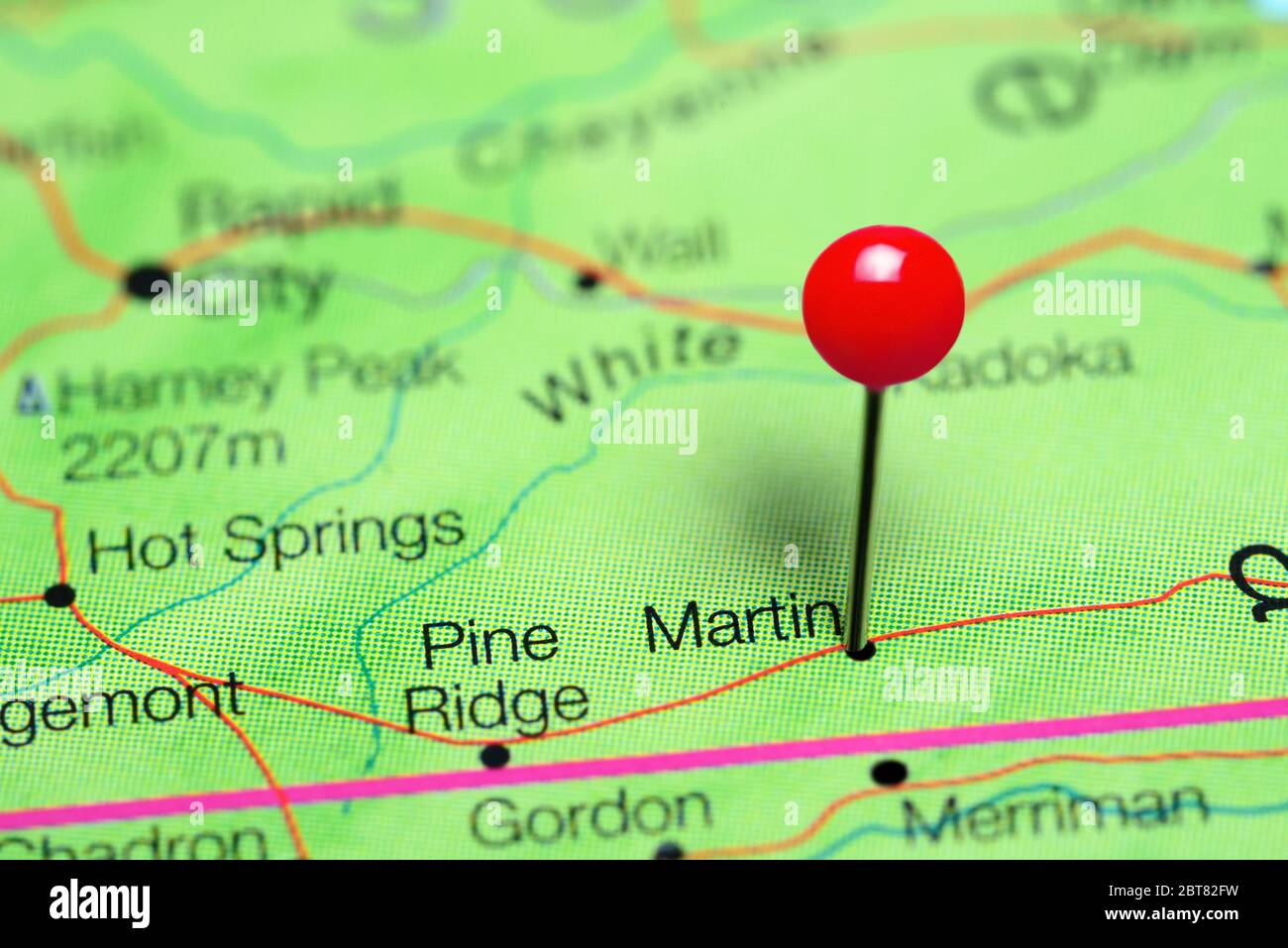 Martin south dakota on a map hi-res stock photography and images - Alamy