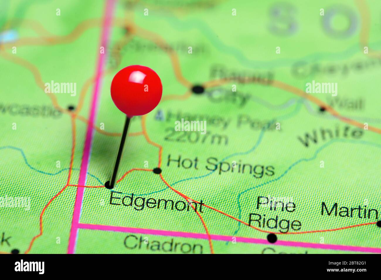 Edgemont pinned on a map of South Dakota, USA Stock Photo - Alamy