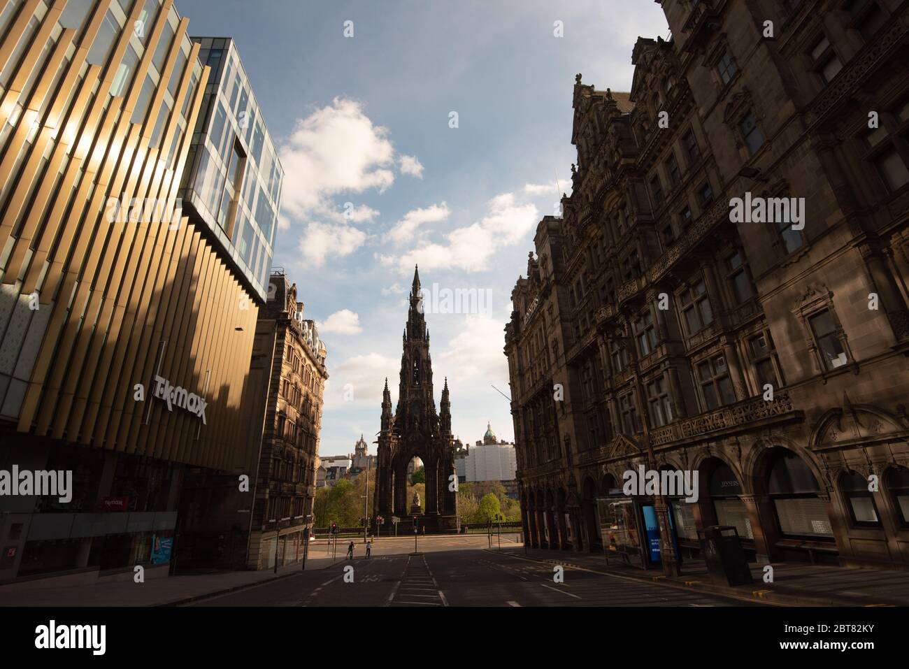 The Scott Monument Edinburgh taken from St David Street during lockdown ...