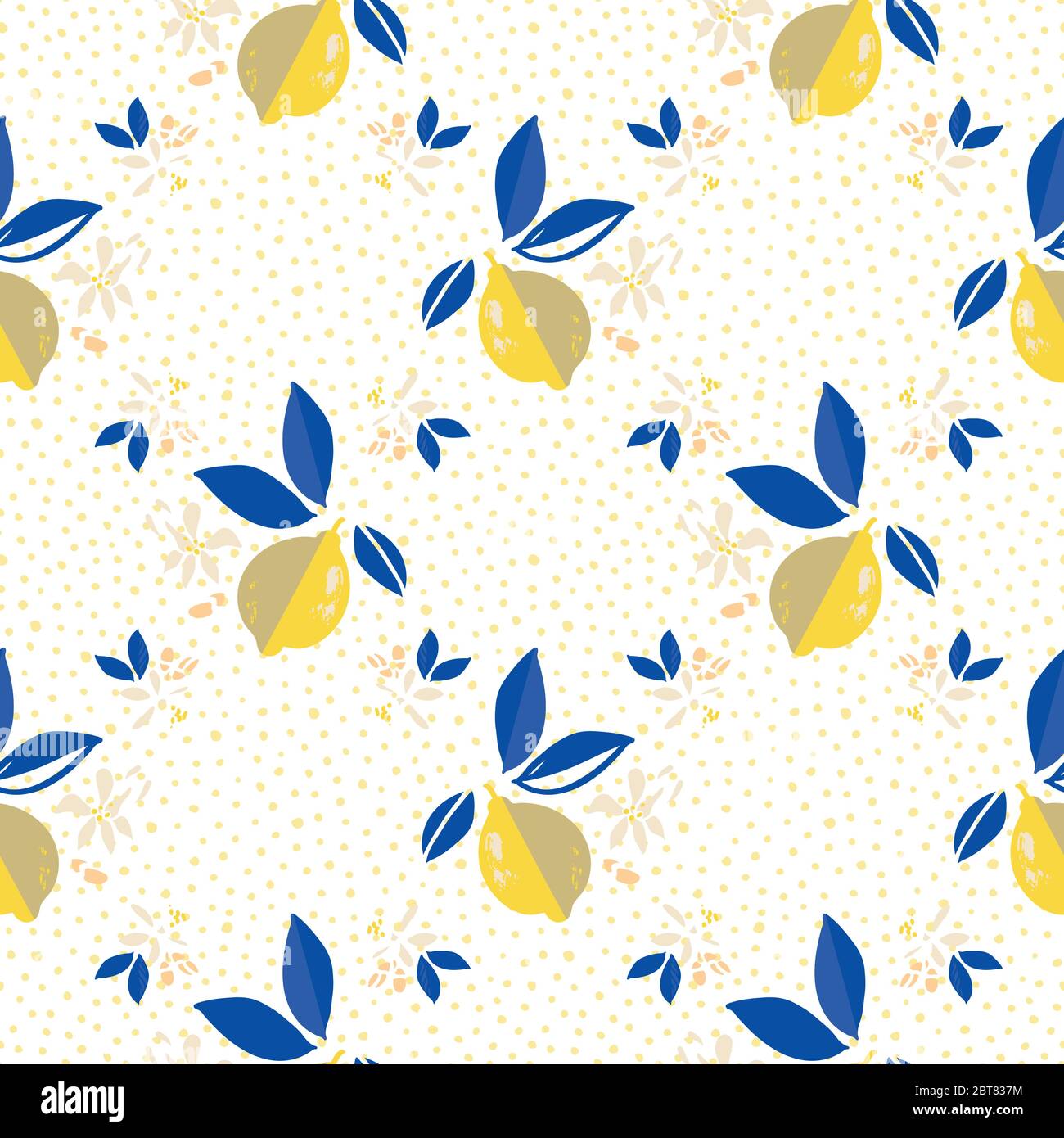 Vector citrus lemon pattern mediterranean modern summer repeating ...