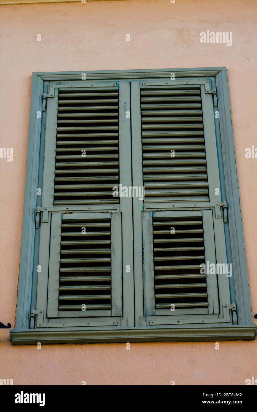 Athens Greece September 4, 2019 View of colorful window on a facade of ...