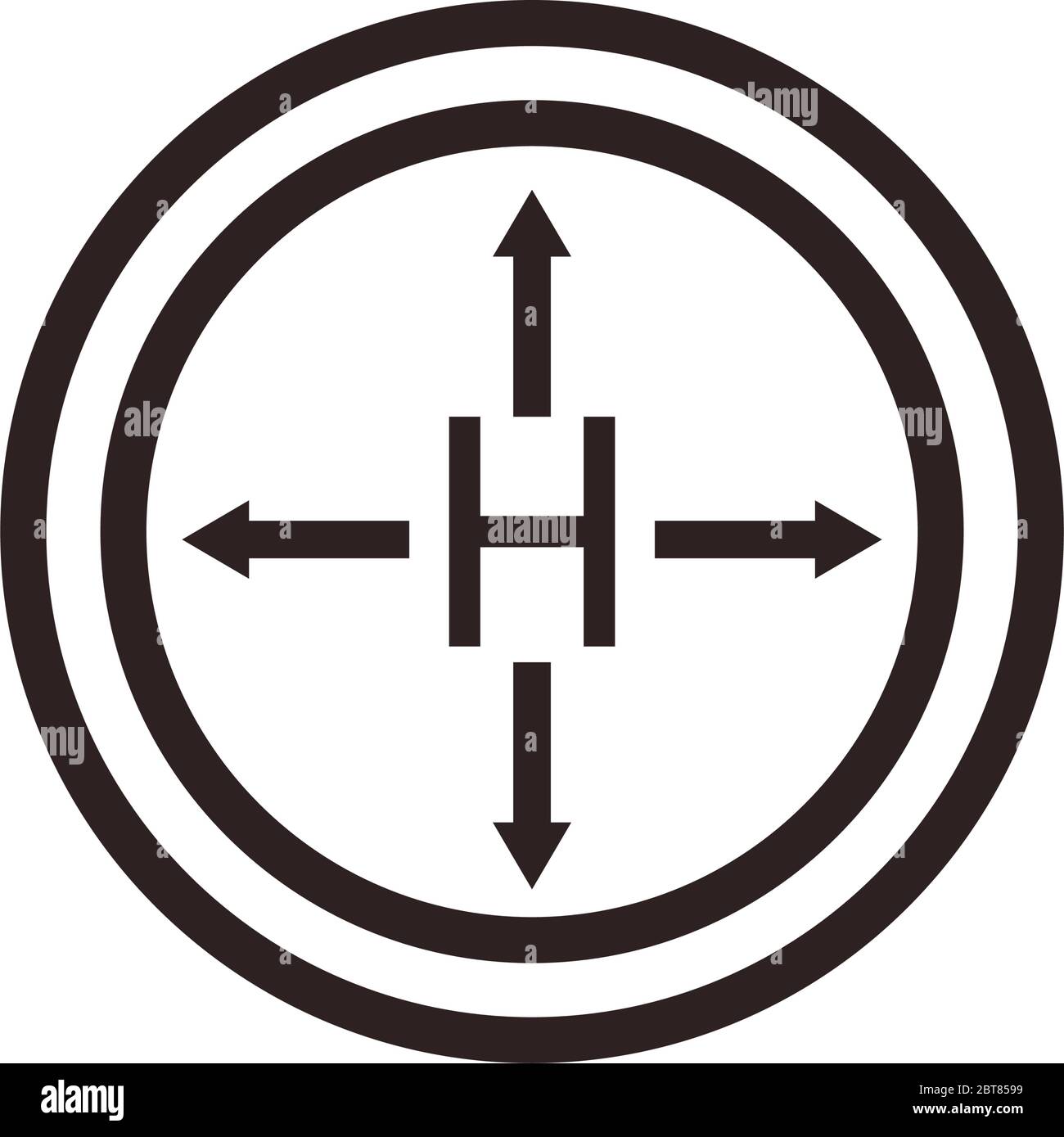 Helipad flat style icon design, Cardboard delivery logistics ...