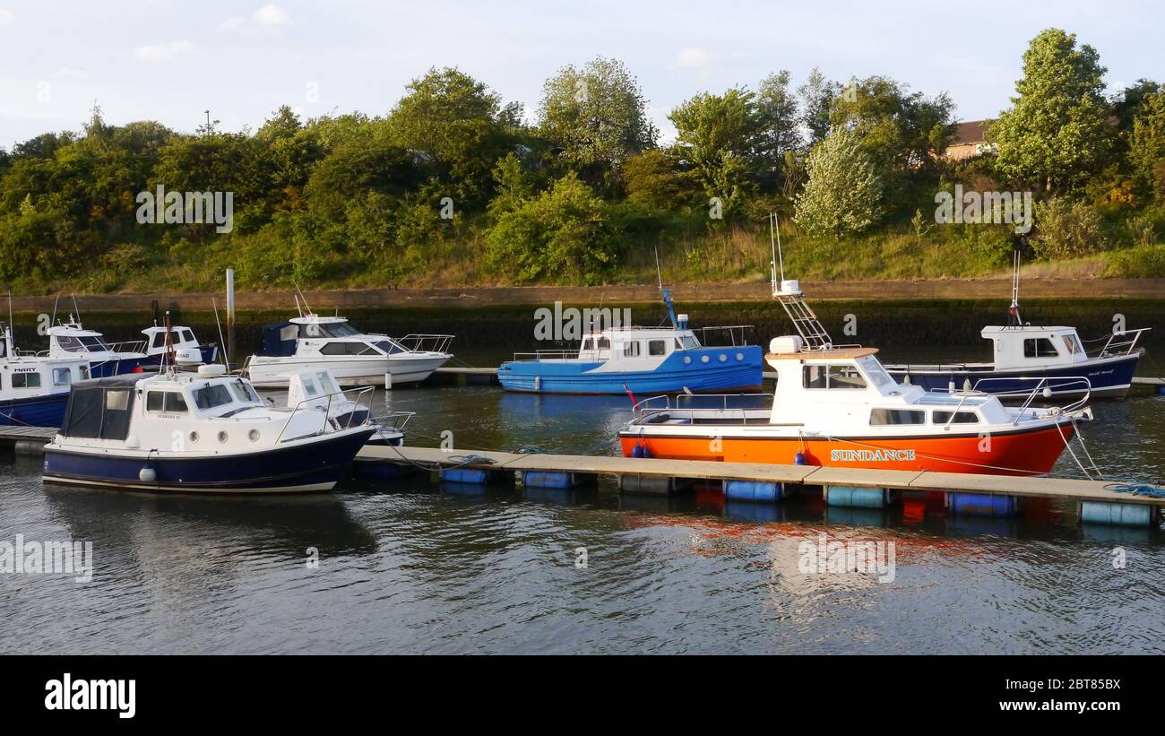 Boats on Willington Gut, Wallsend, UK Stock Photo - Alamy