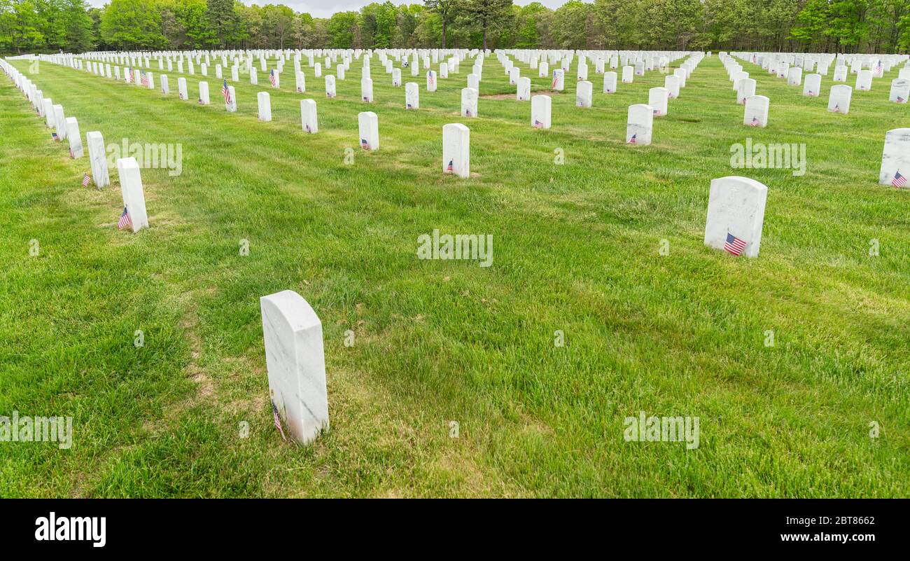 Riverhead, NY - May 23, 2020: View of Calverton National Cemetery for ...