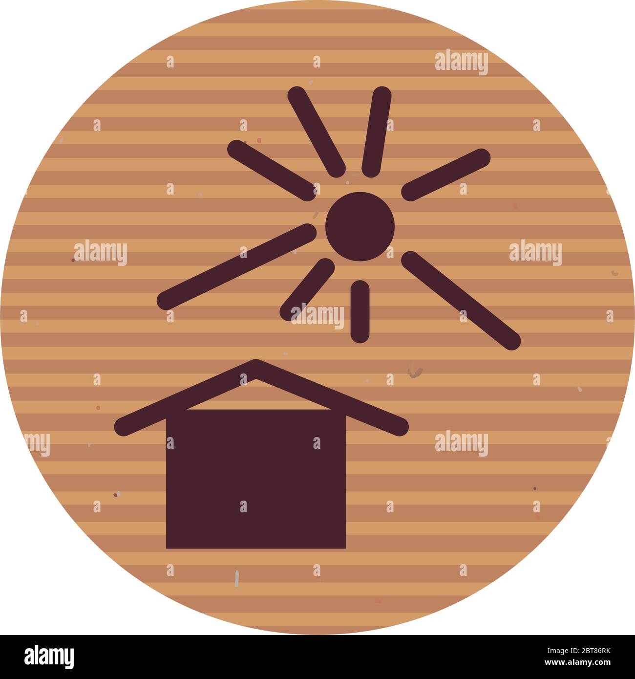 House and sun line style icon design, Home real estate building ...