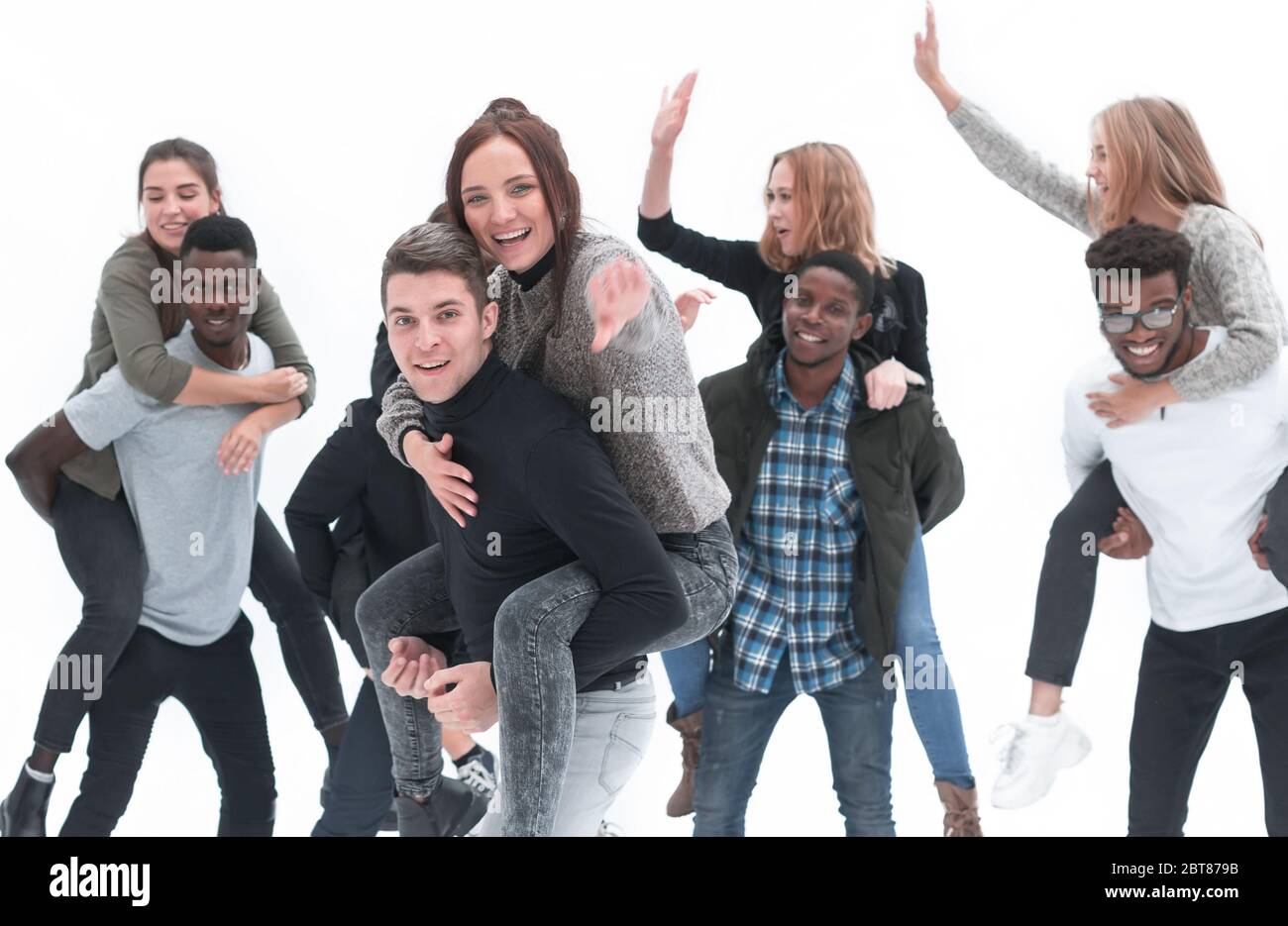 group of diverse young people have fun together Stock Photo - Alamy