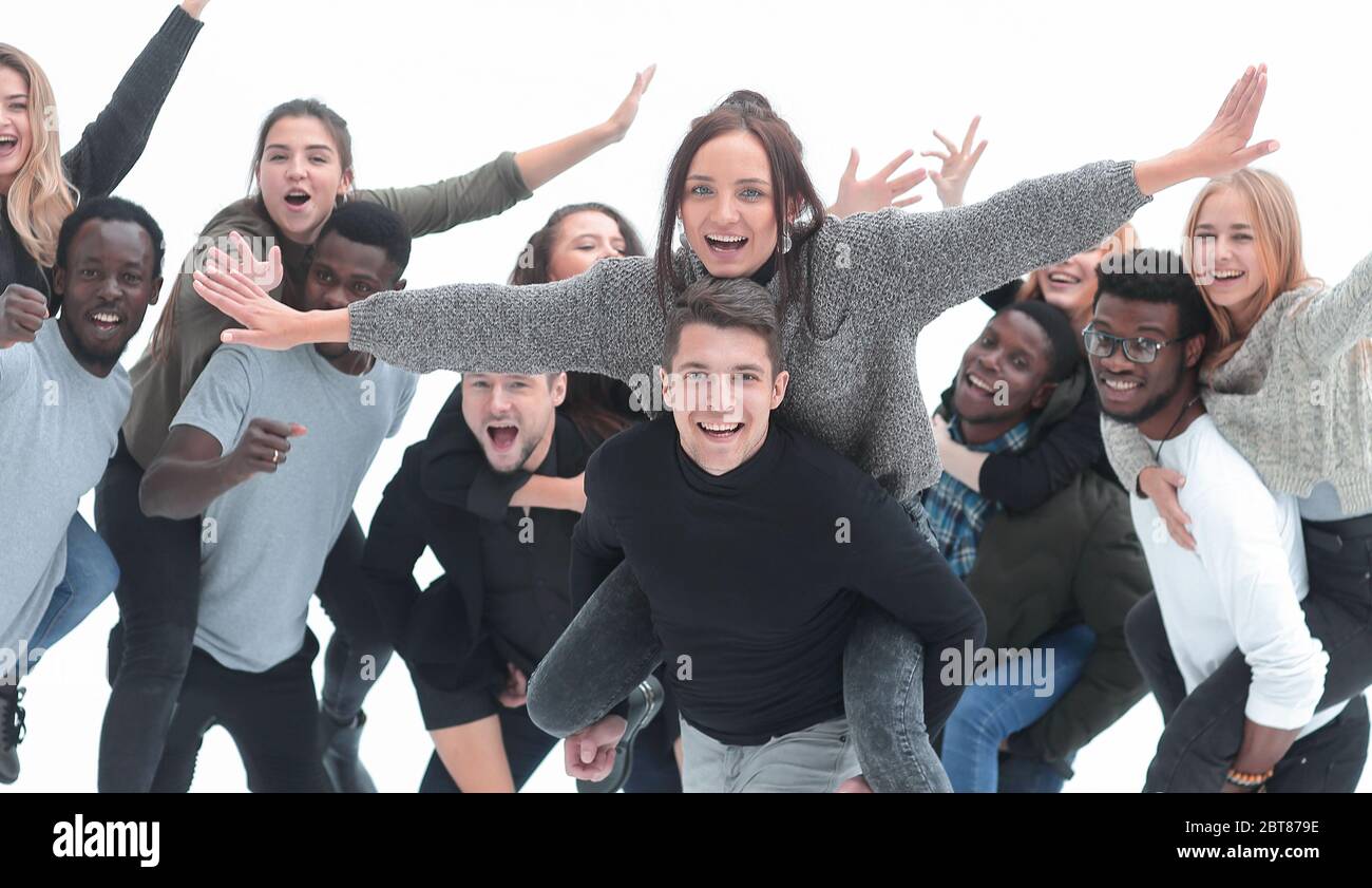 group of diverse young people have fun together Stock Photo - Alamy