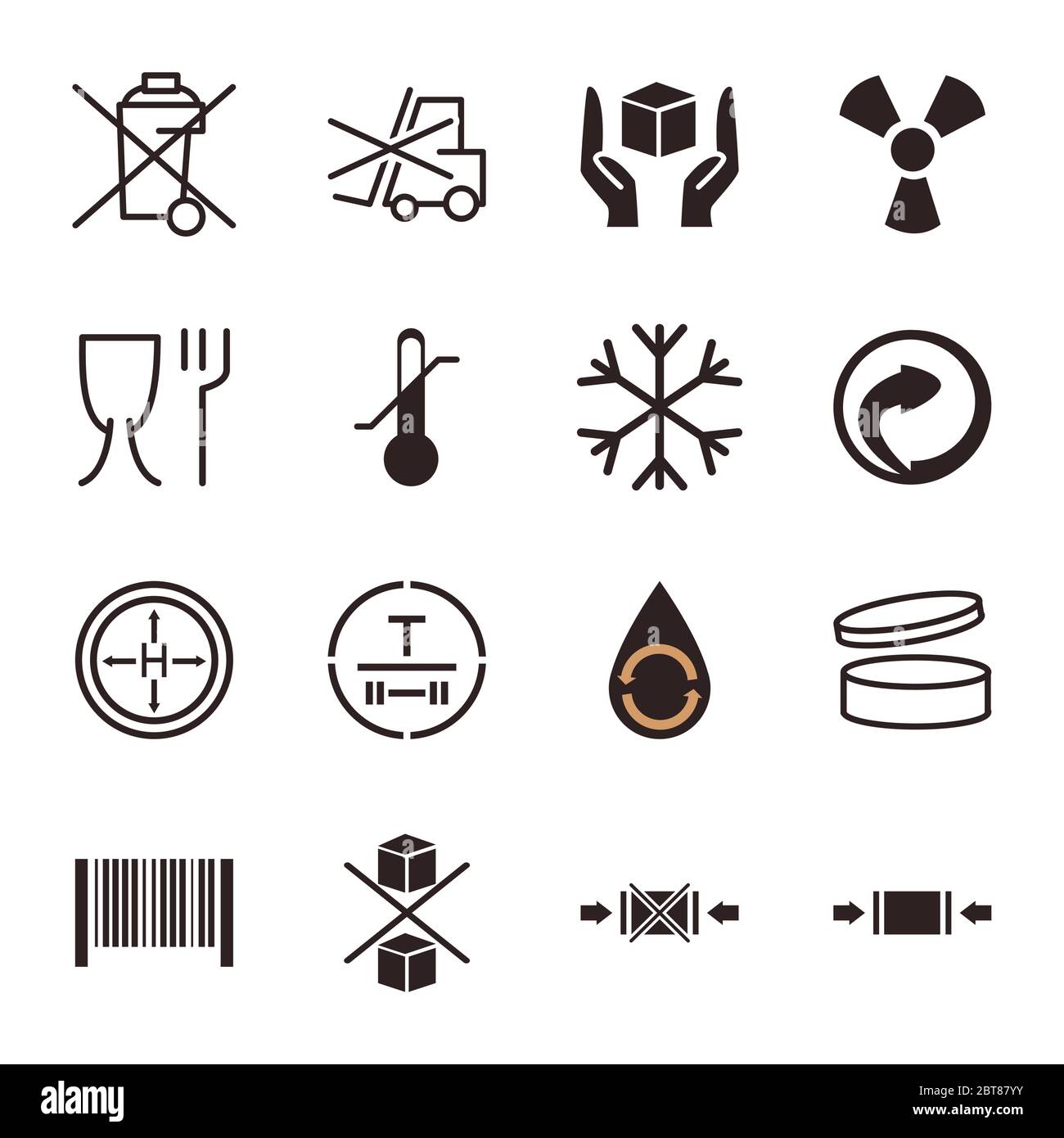 flat style icon set design, Cardboard packaging delivery logistics ...