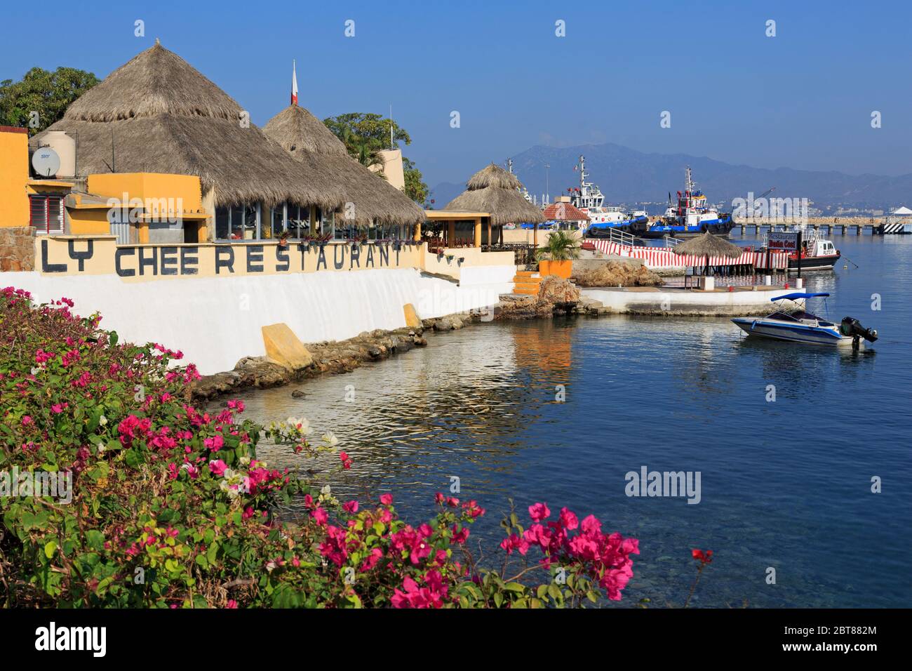 Restaurant, Manzanillo City, Colima State, Mexico Stock Photo - Alamy