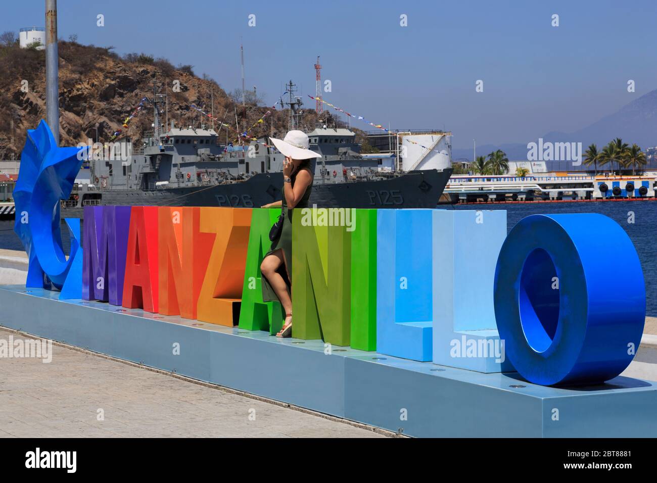 Sign, Manzanillo City, Colima State, Mexico Stock Photo - Alamy