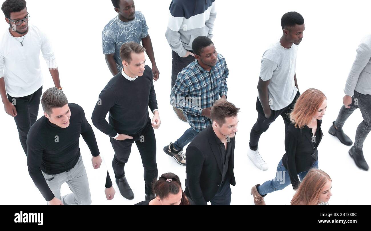 group of diverse young people walking together Stock Photo - Alamy