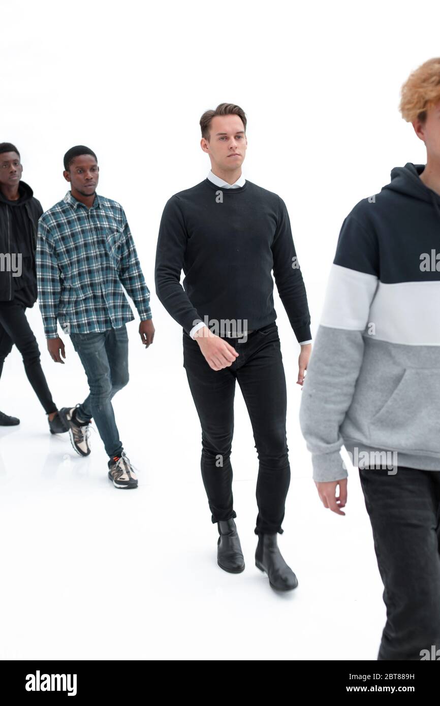 group of diverse young people striding forward Stock Photo - Alamy