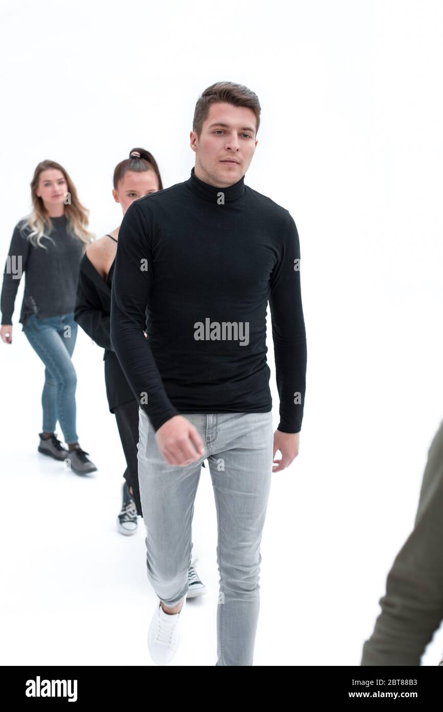 group of diverse young people striding forward Stock Photo - Alamy