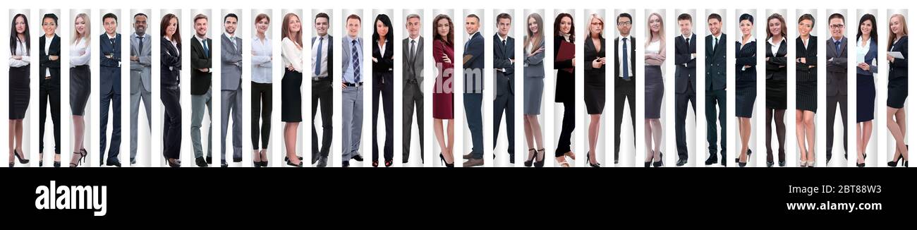 panoramic collage of groups of successful employees Stock Photo - Alamy