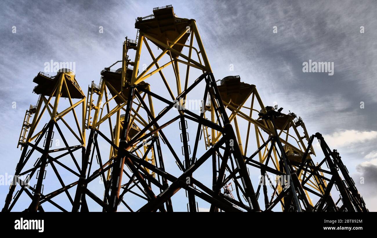 Wind Turbine Support structure fabrication at Smulders, Wallsend, UK ...