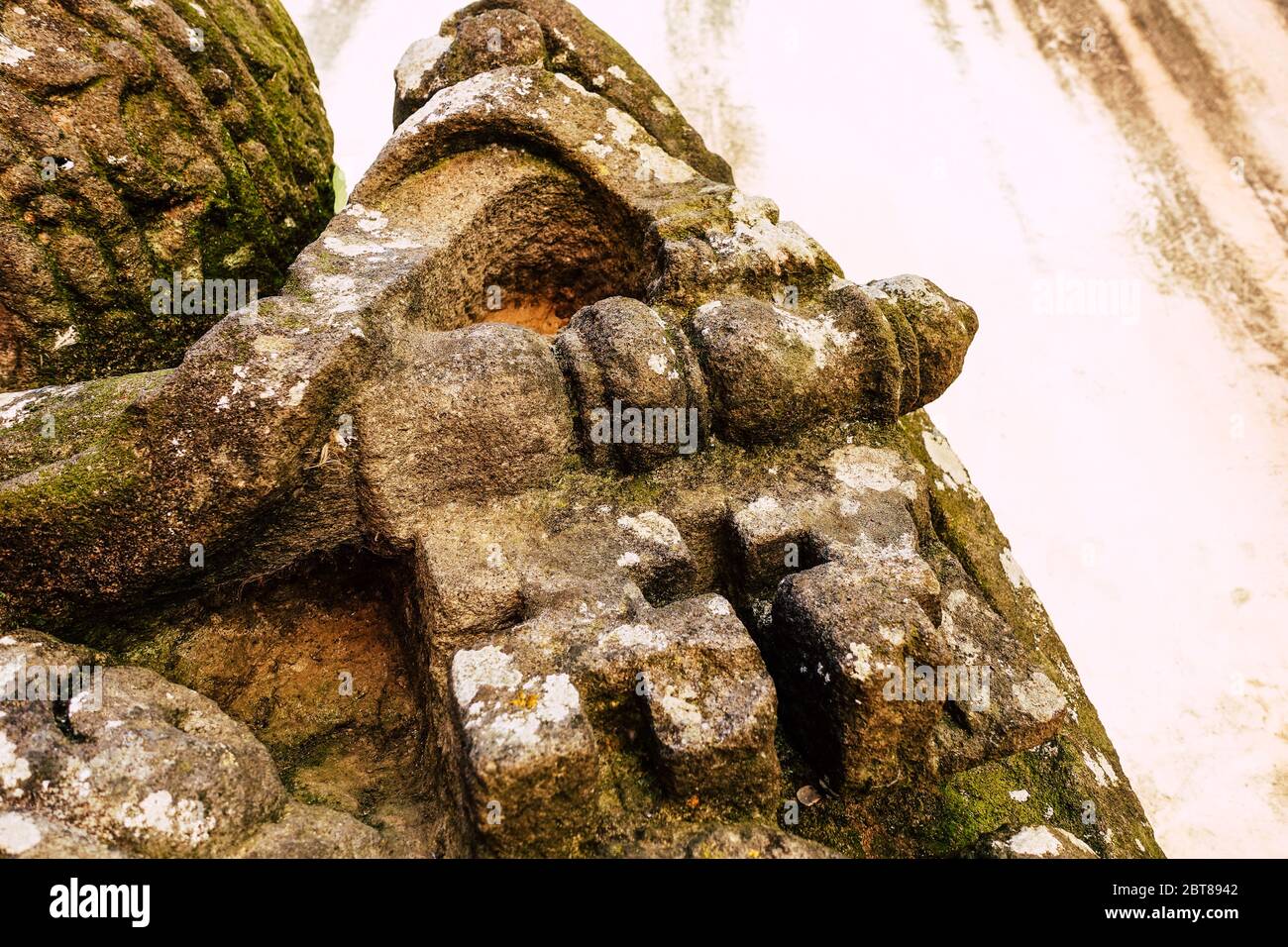 Sutri Italy September 27, 2019 Closeup of archaeological decorative ...