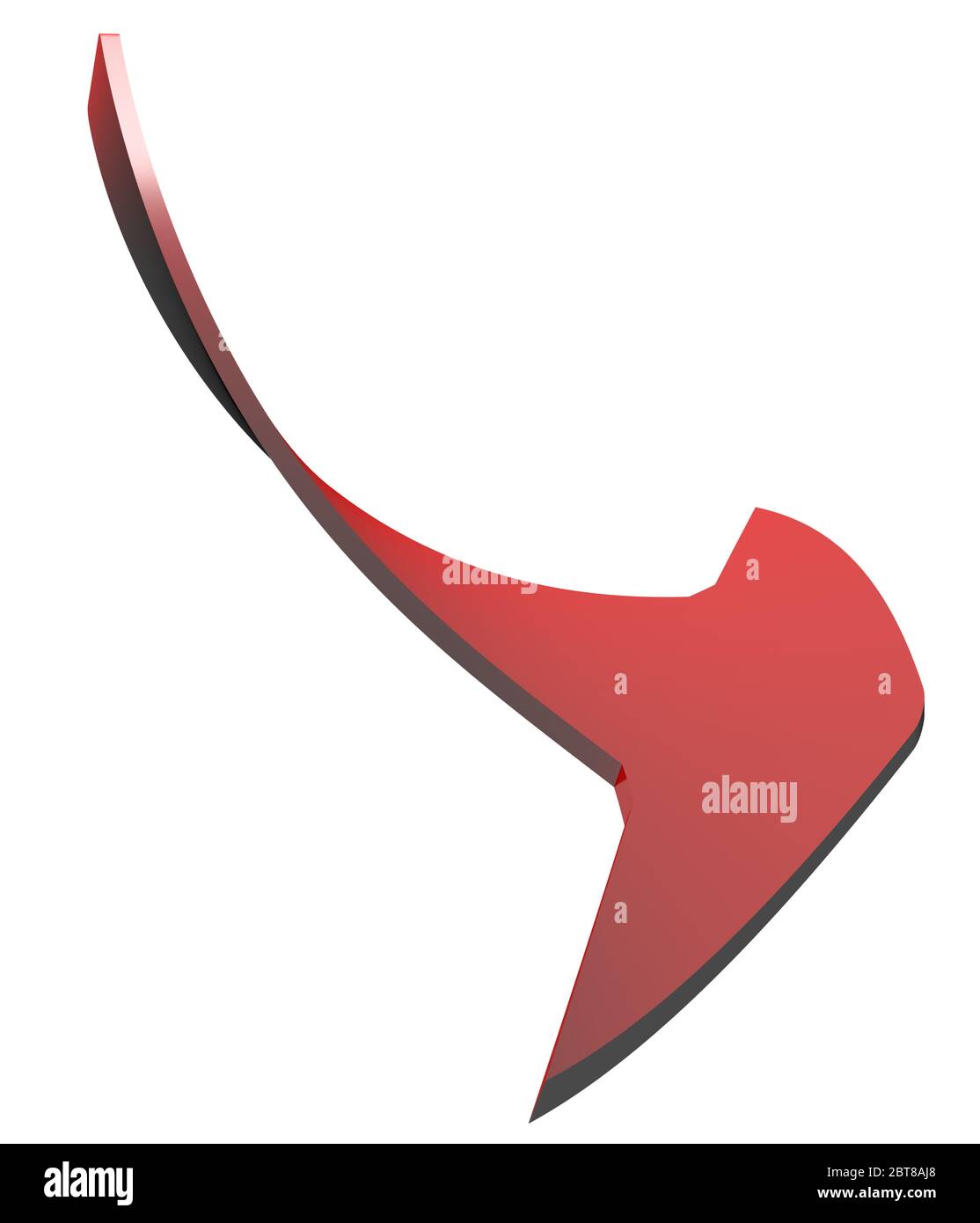 A twisting red arrow isolated on white background - 3D rendering ...