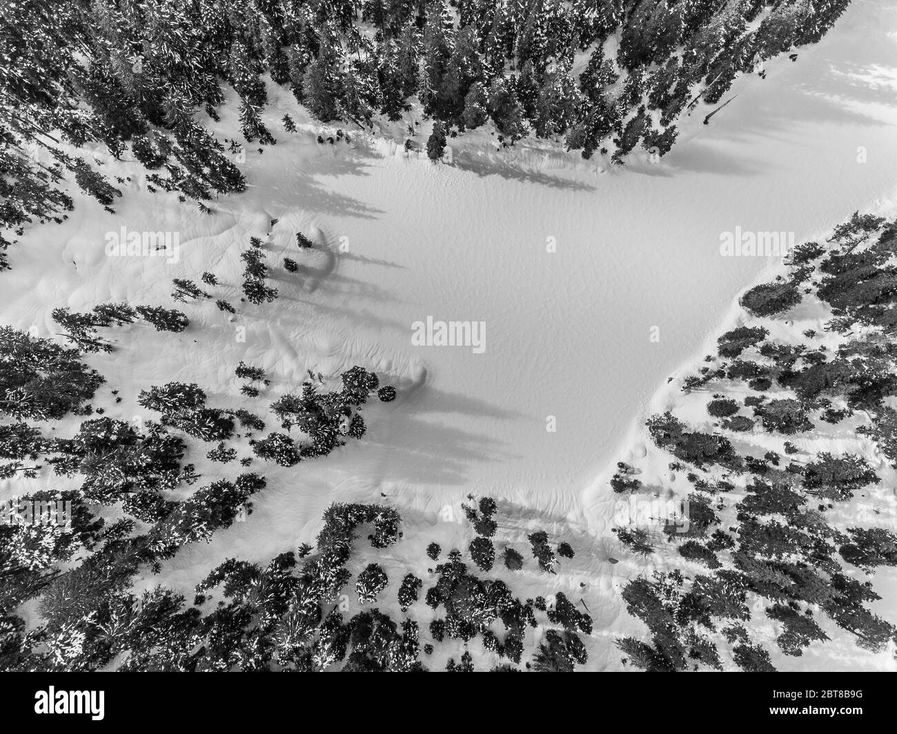 Scenic aerial view mountain lake Black and White Stock Photos & Images ...