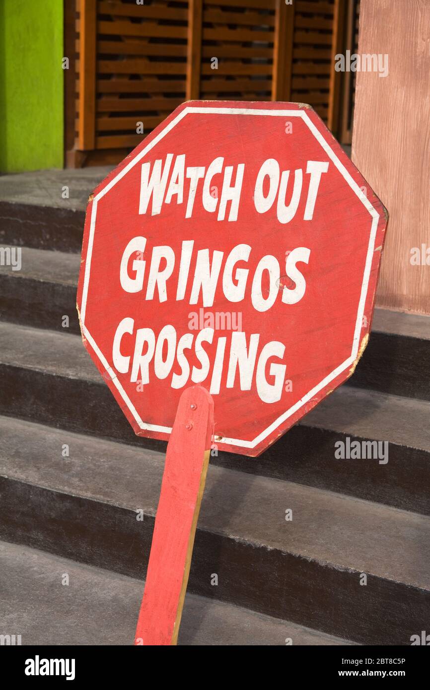 Sign outside Senor Frogs Restaurant, Puerto Vallarta, Jalisco State ...